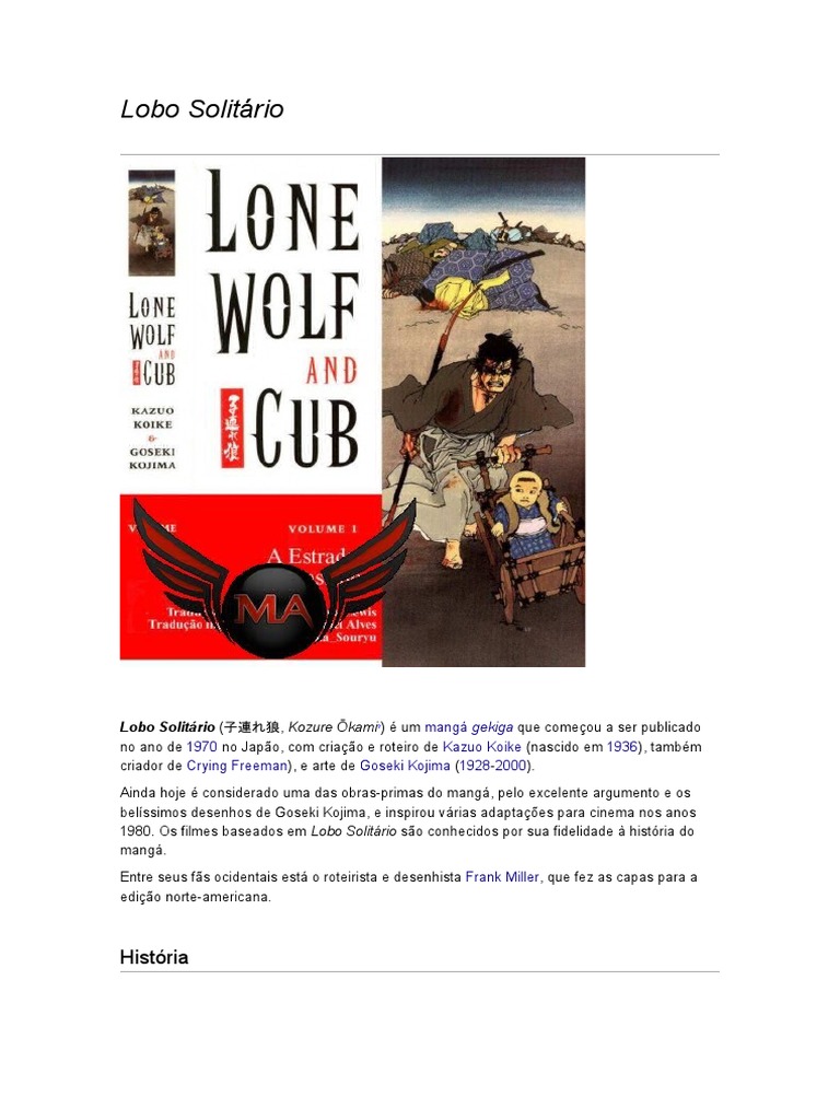 O Lobo Solitário: a história do samurai Itto Ogami e seu filho Daigoro ...