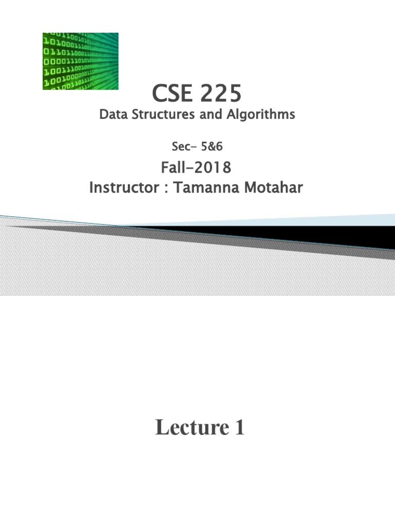 Lecture-1 - CSE-225 Tamanna Motahar NSU | Download Free PDF | Class ...