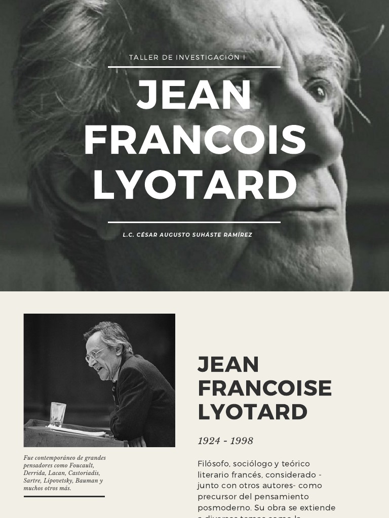 Jean Francois Lyotard | PDF | Jean François Lyotard | Modernidad