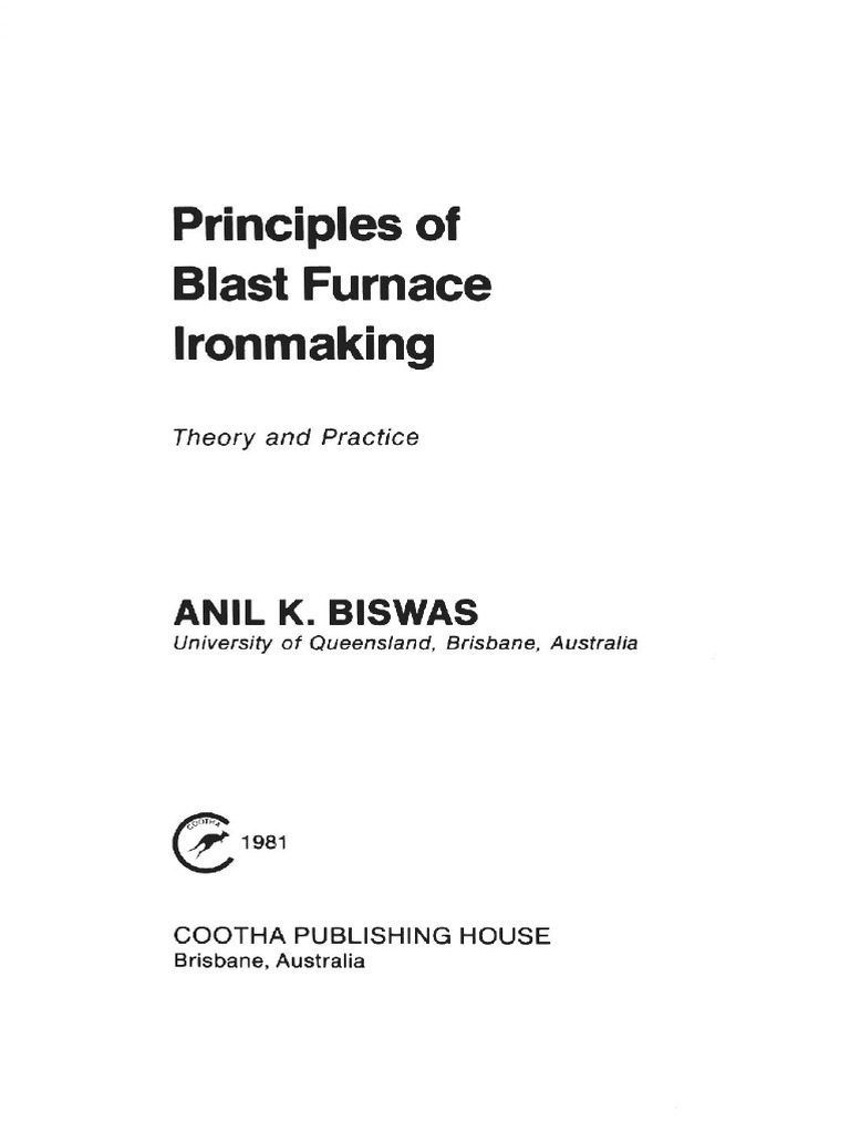 Biswas A. - Principles of Blast Furnace Ironmaking - Theory and ...