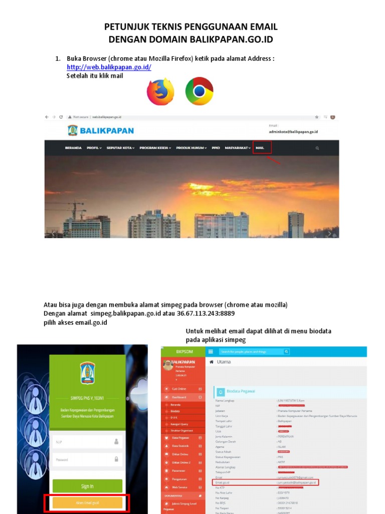 Panduan Penggunaan Email Balikpapan | PDF