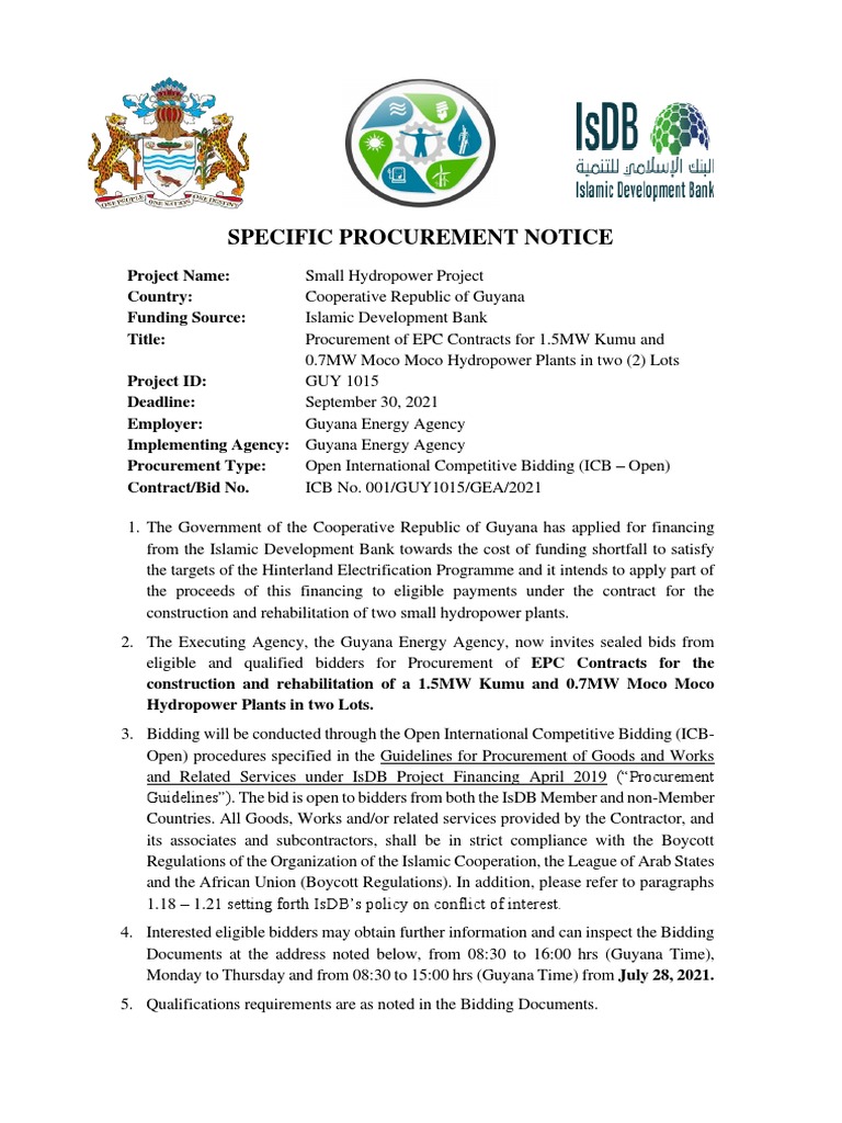 Specific Procurement Notice (SPN) - Kumu and Moco Moco | PDF | United ...