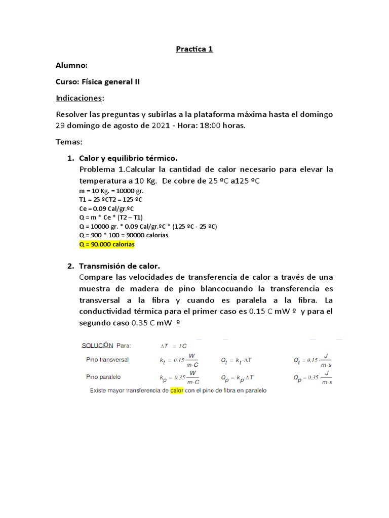 Practica 1 - Fisica General I | PDF | Termodinámica | Temperatura