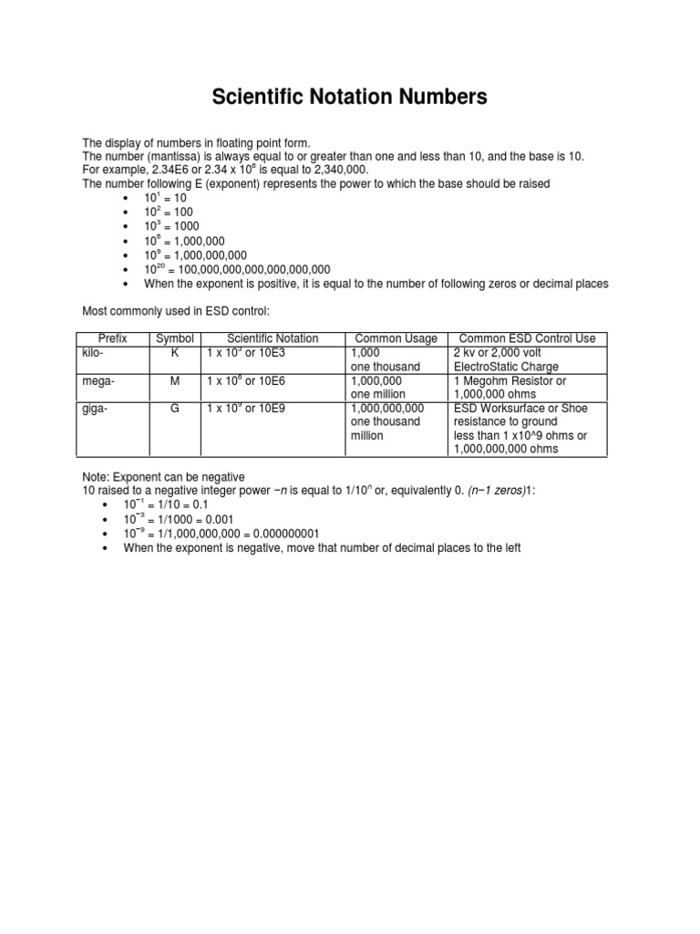 Scientific Notation Numbers | PDF