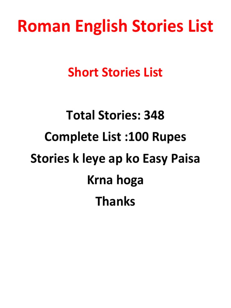 Roman English Stories List | PDF