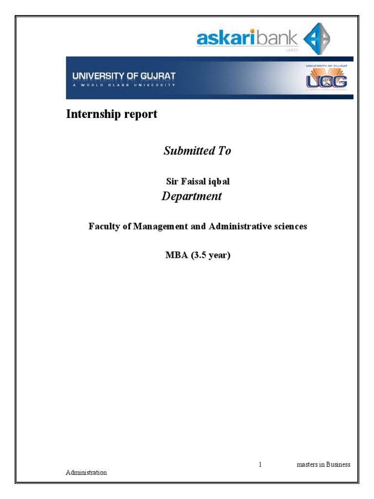 Askari Bank Internship Report | PDF | Banks | Cheque