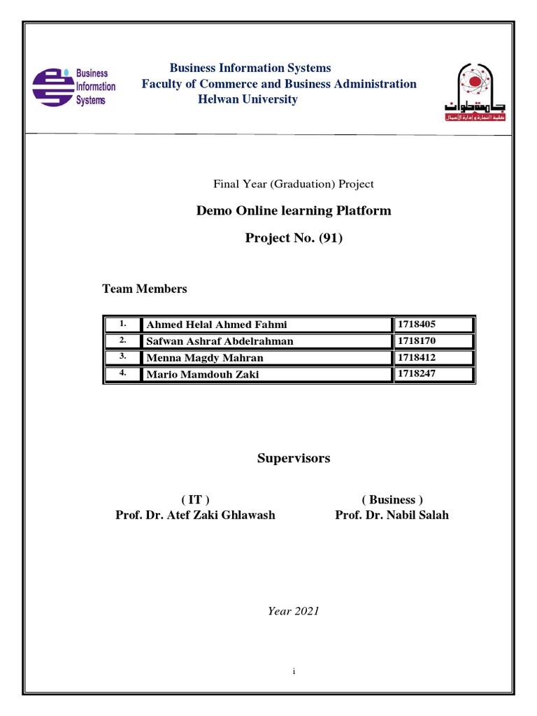Demo E-Learning System Graduation Project Documentation | PDF ...