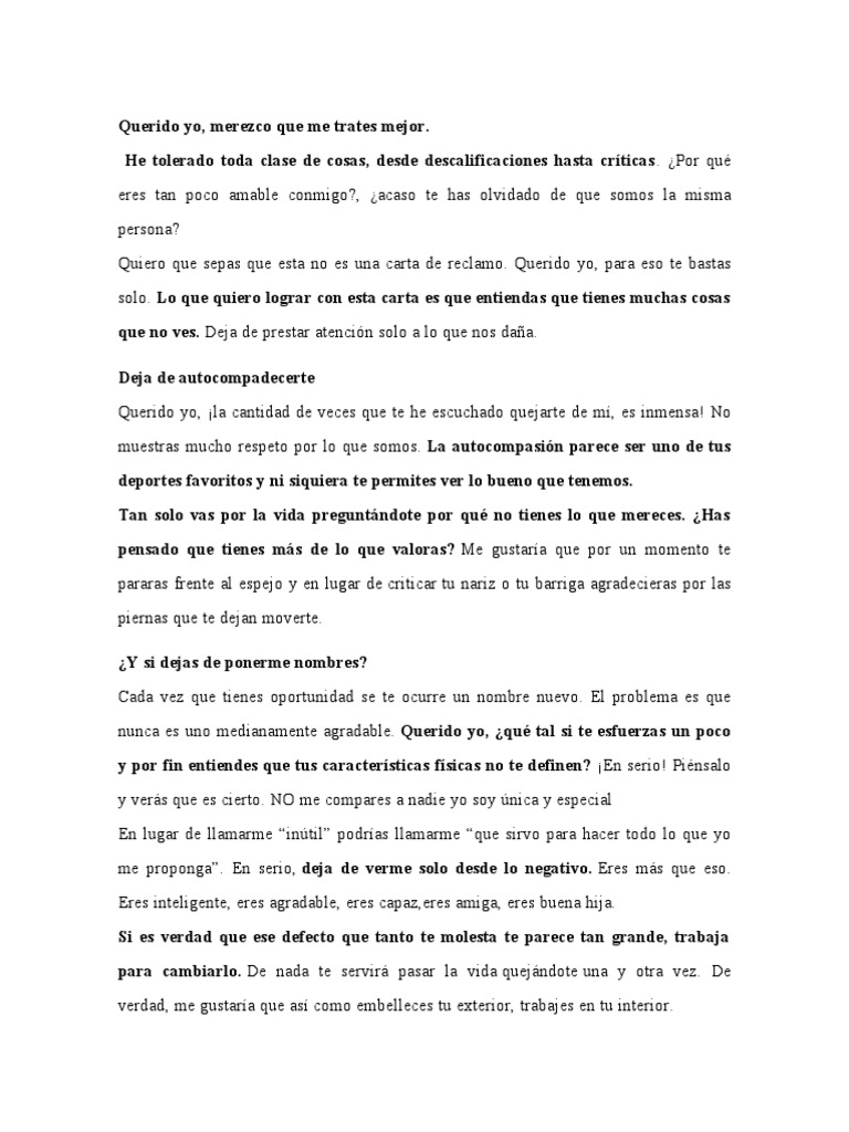Querido Yo | PDF