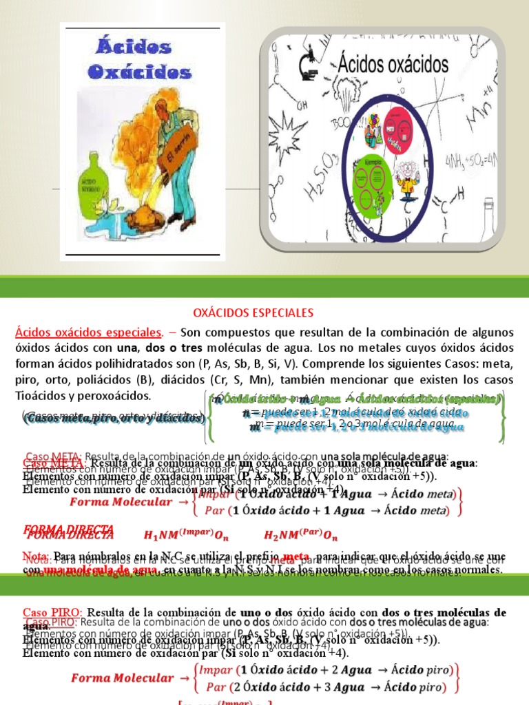 Ácidos Oxácidos (Casos Especiales) - 1 | PDF | Ácido | Redox