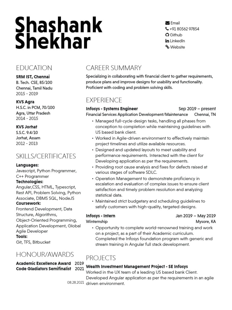 Shashank Shekhar: Education Career Summary | PDF | Computer Programming ...