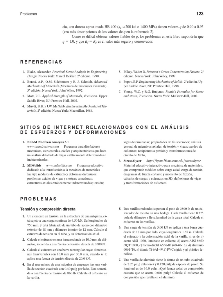 Problemas Cap 3 | PDF | Doblar | Mecánica