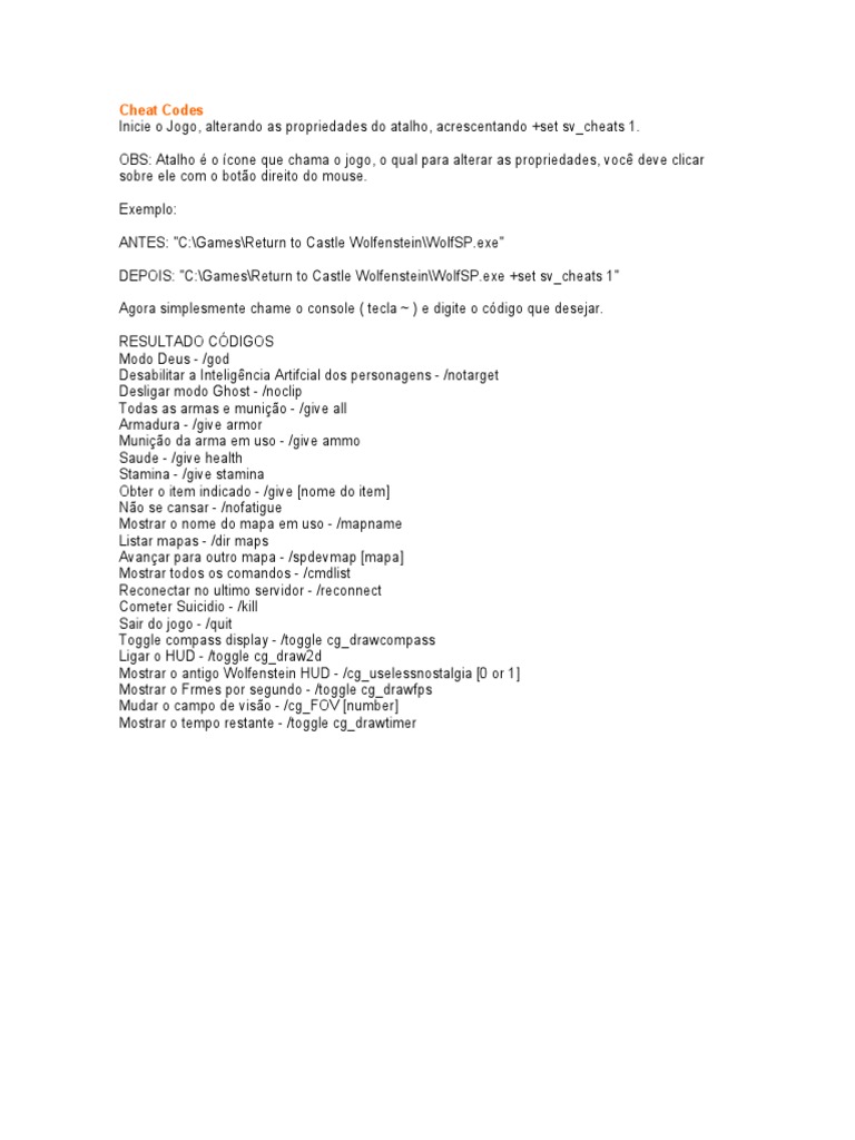 Cheat Codes Wolf | PDF