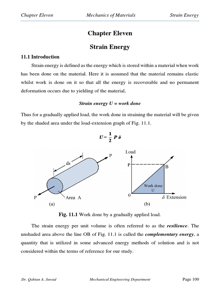 CH-11 Strain Energy | PDF | Strength Of Materials | Deformation ...