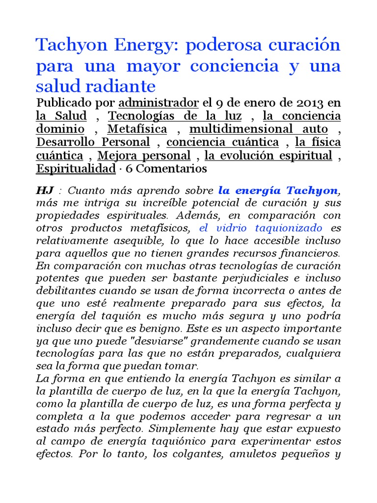 Taquión - Información | PDF | Fotón | Ligero