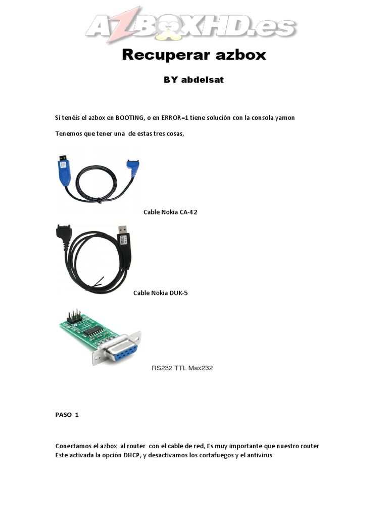 Recuperar Azbox | PDF | Telecomunicaciones | Informática