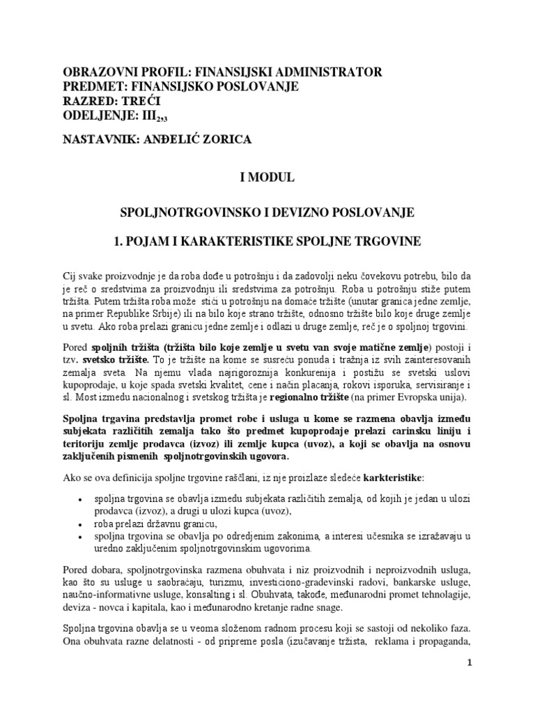 ST I Devizno Poslovanje | PDF