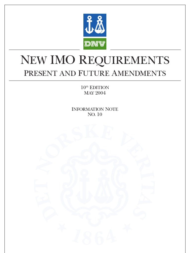 New IMO Requirements - 10th Edition - May 2004 | PDF | Water Transport | Shipping