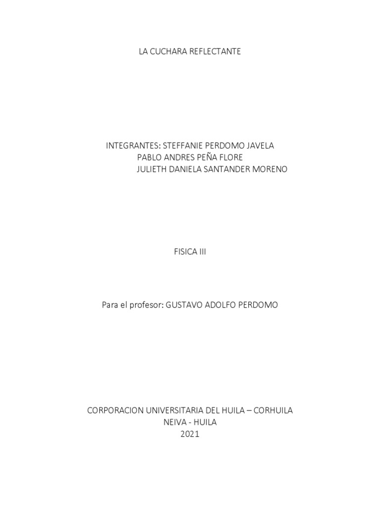 Imagen Invertida en Cuchara Cóncava | PDF