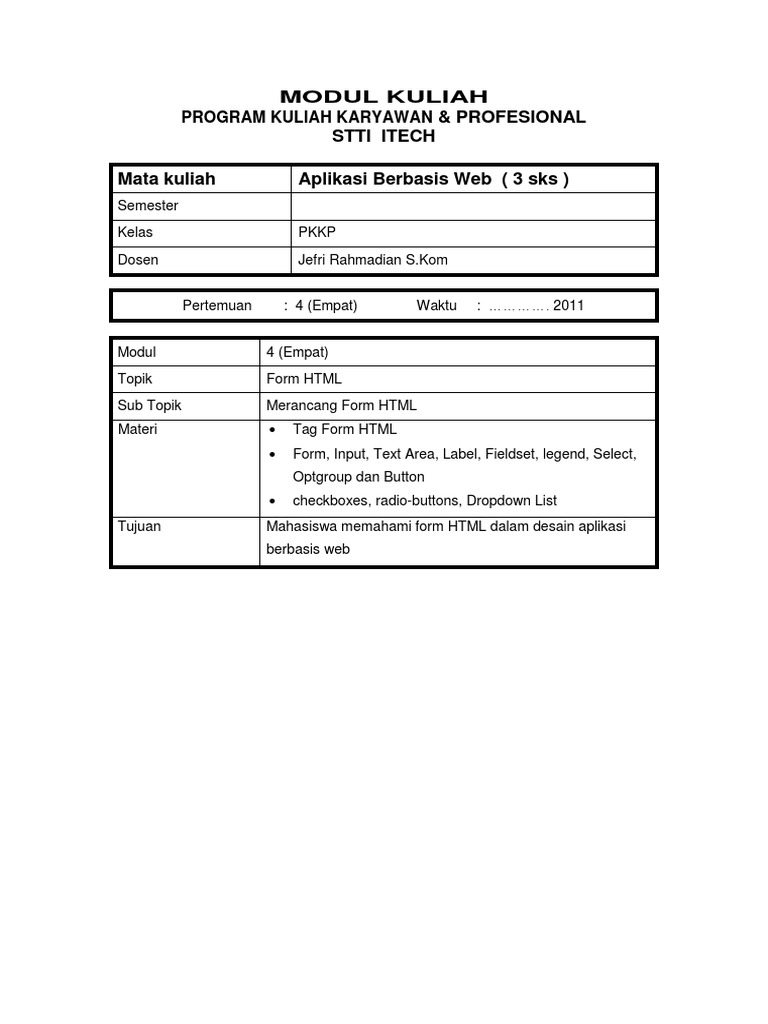 4 Basic HTML (Form) | PDF
