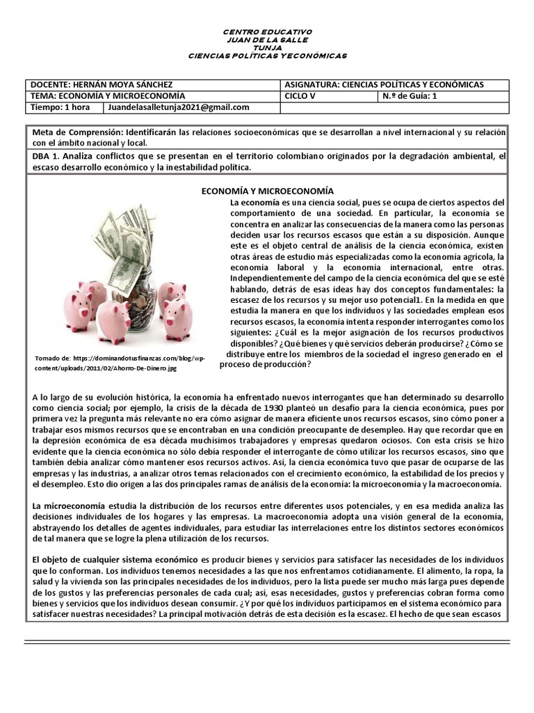Guia 1 CP 5 | PDF | Sistema económico | Racionalidad