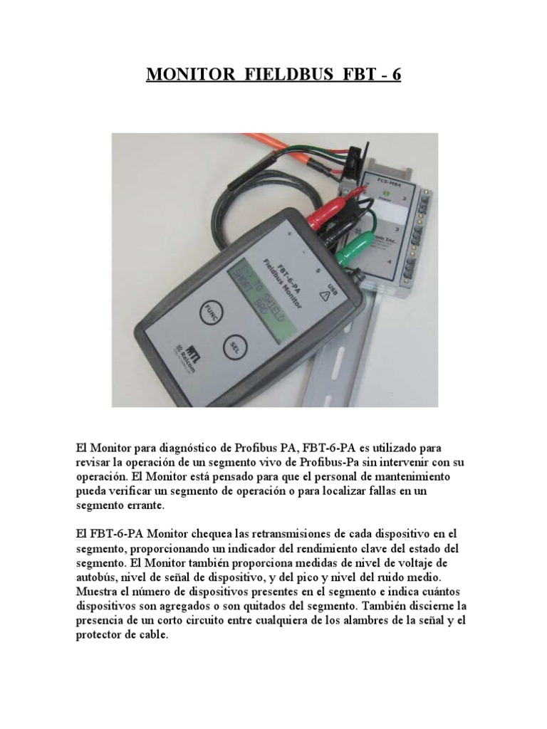 Monitor Fieldbus FBT-6 | PDF | Monitor de computadora | Pantalla de ...
