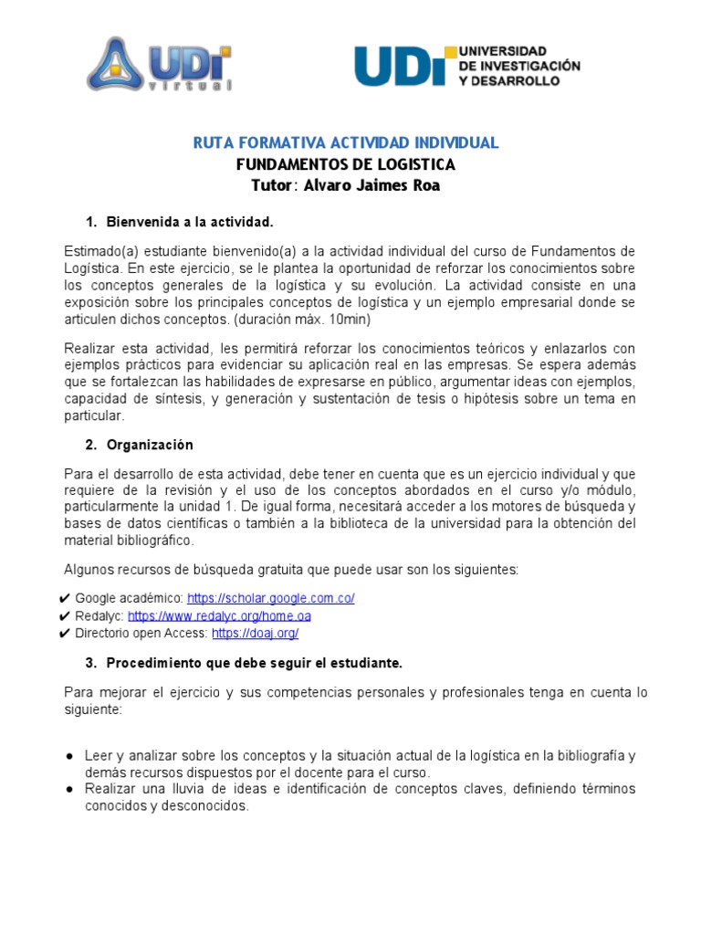 Actividad Individual Fundamentos Logistica | Descargar gratis PDF ...