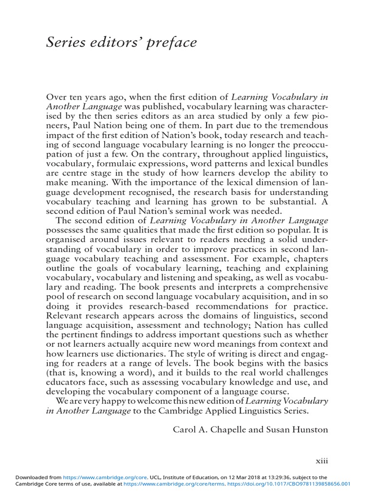 025 - Learning Vocabulary in Another Language by I. S. P. Nation | PDF ...