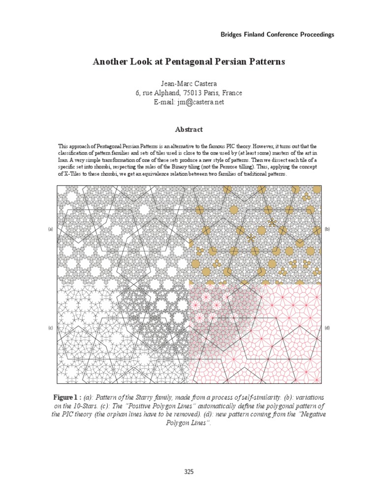 Another Look at Pentagonal Persian Patterns: Jean-Marc Castera 6, Rue ...
