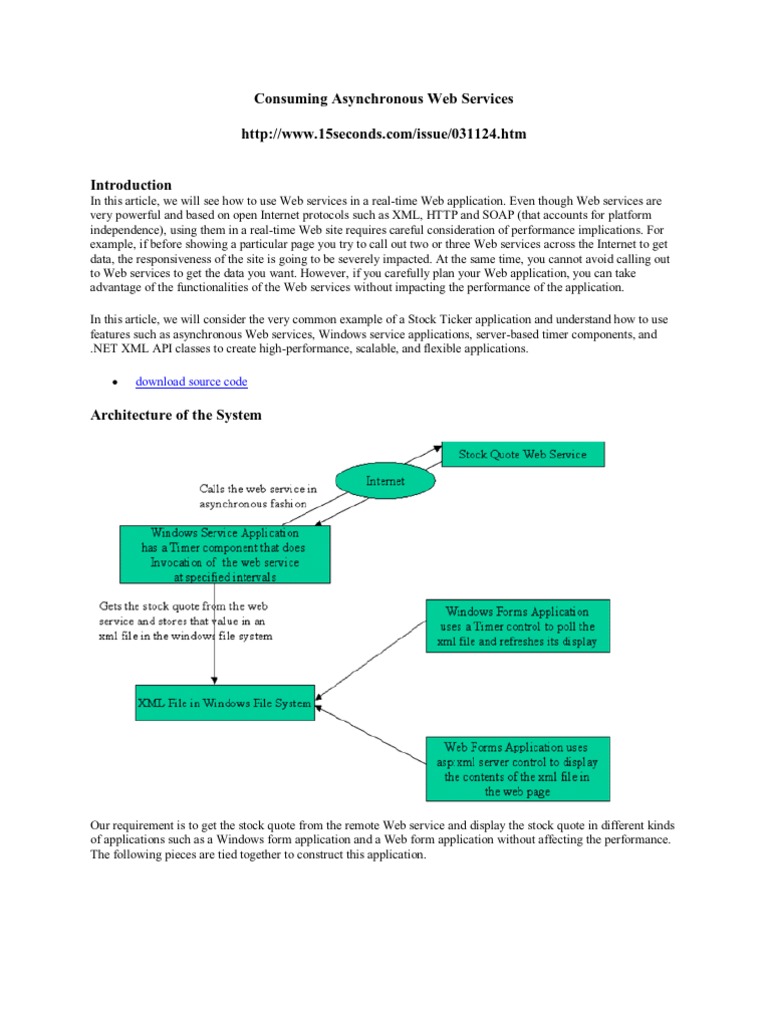 Consuming Asynchronous Web Services | PDF | Web Service | Web Application