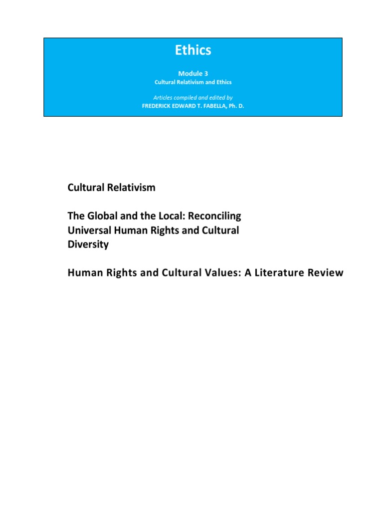 Ethics Module 3 Cultural Relativism PDF | PDF | Relativism | Science