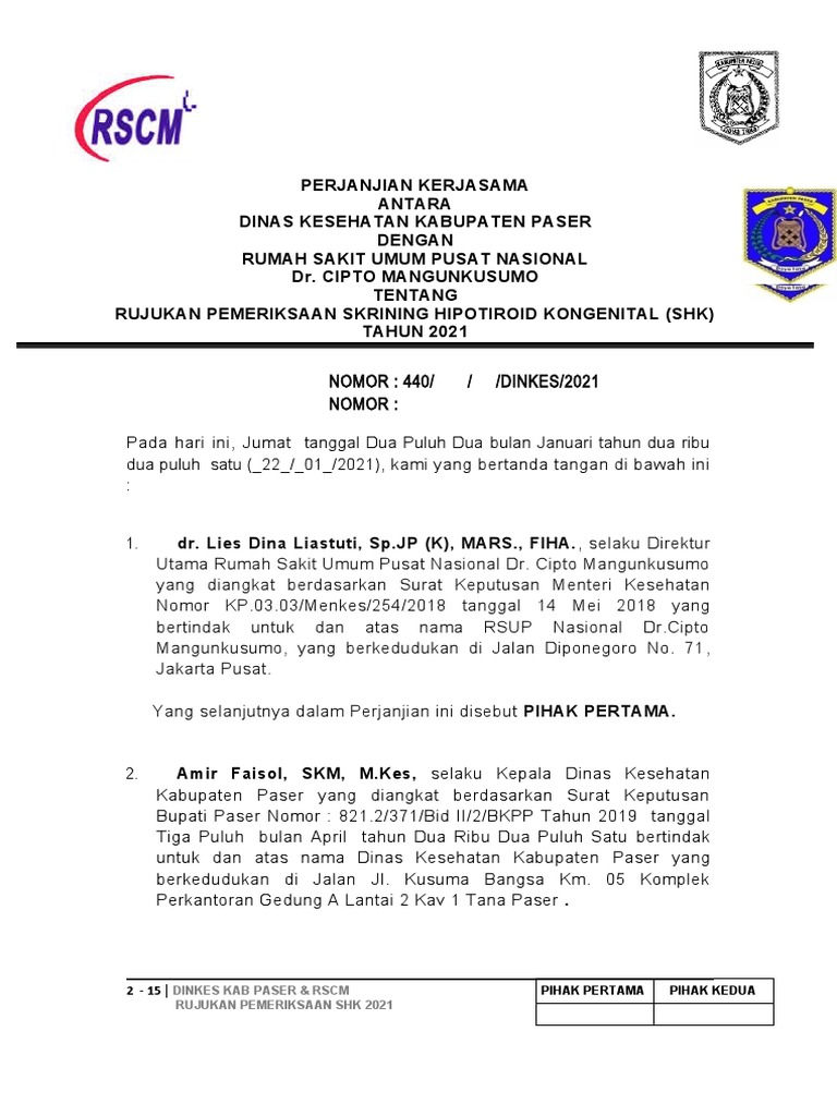 MOU PKS SHK Dinkes 2021 | PDF