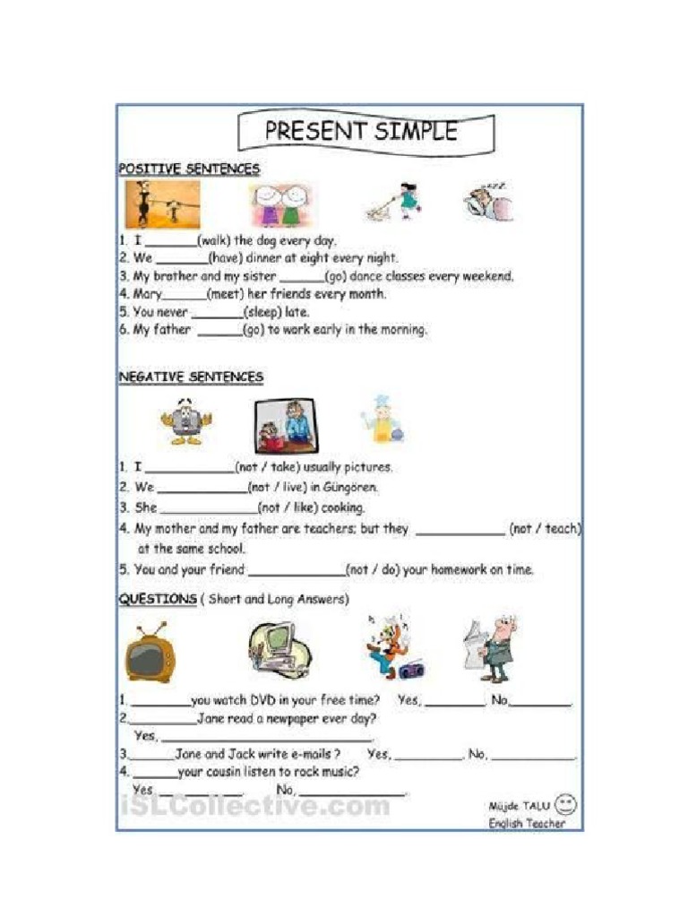 Exercises Present Simple | PDF