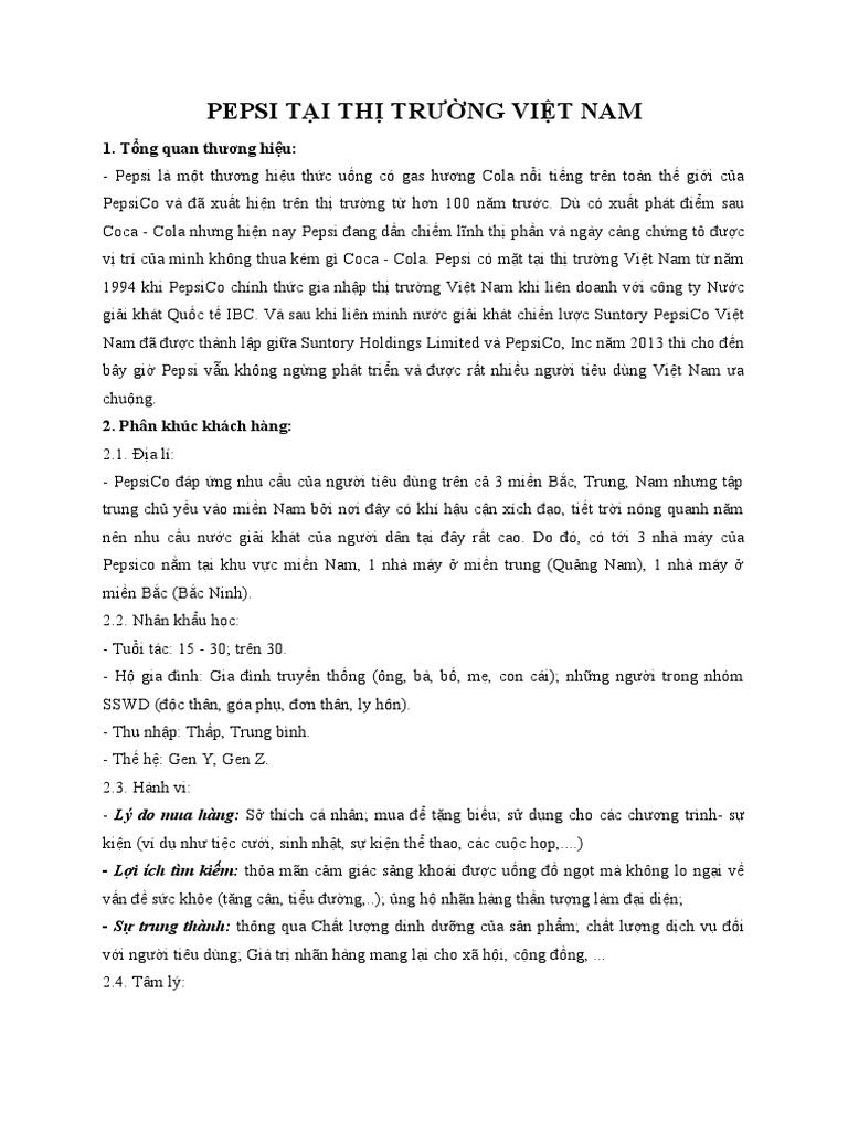 BT1 Nhom3 Pepsi | PDF