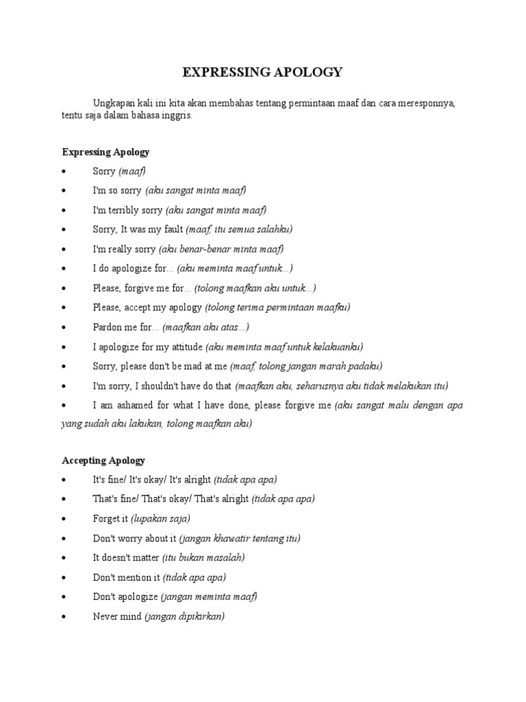 Expressing Apology | PDF