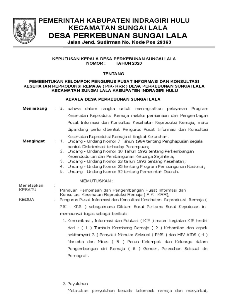 Pemberlakuan PIK-KRR | PDF