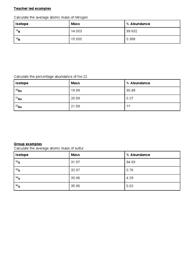 Isotope Practice Questions | PDF | Isotope | Magnesium