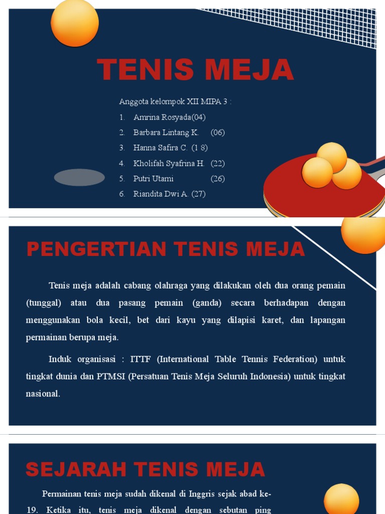 Materi Dasar Tenis Meja Kelas XII | PDF