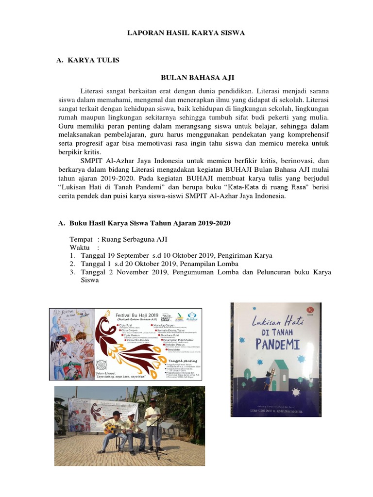 Hasil Karya Siswa Dan Portofolio Karya Lisan | PDF