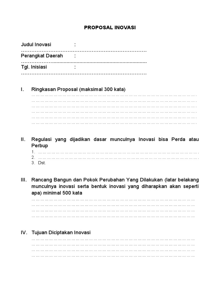 Proposal Inovasi Daerah 2021 | PDF