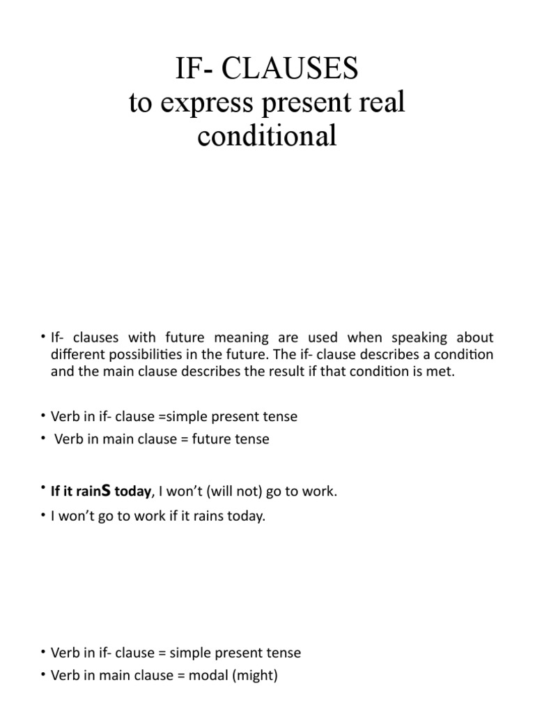 Understanding If-Clauses in English | PDF