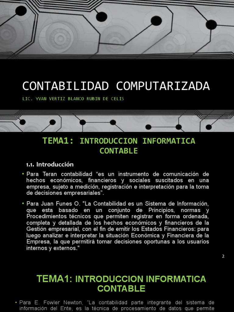 Tema 1 Contabilidad Computarizada Vby | PDF | Contabilidad | Informática