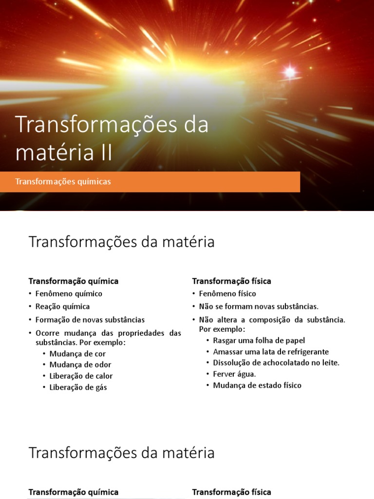 Transformações Químicas: Reações e Ligações | PDF | Ligação química ...