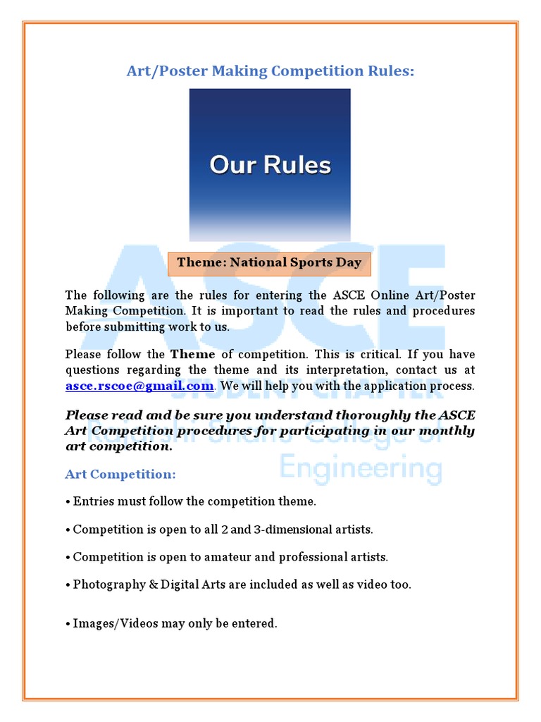 ASCE - Art Competition Rules | PDF