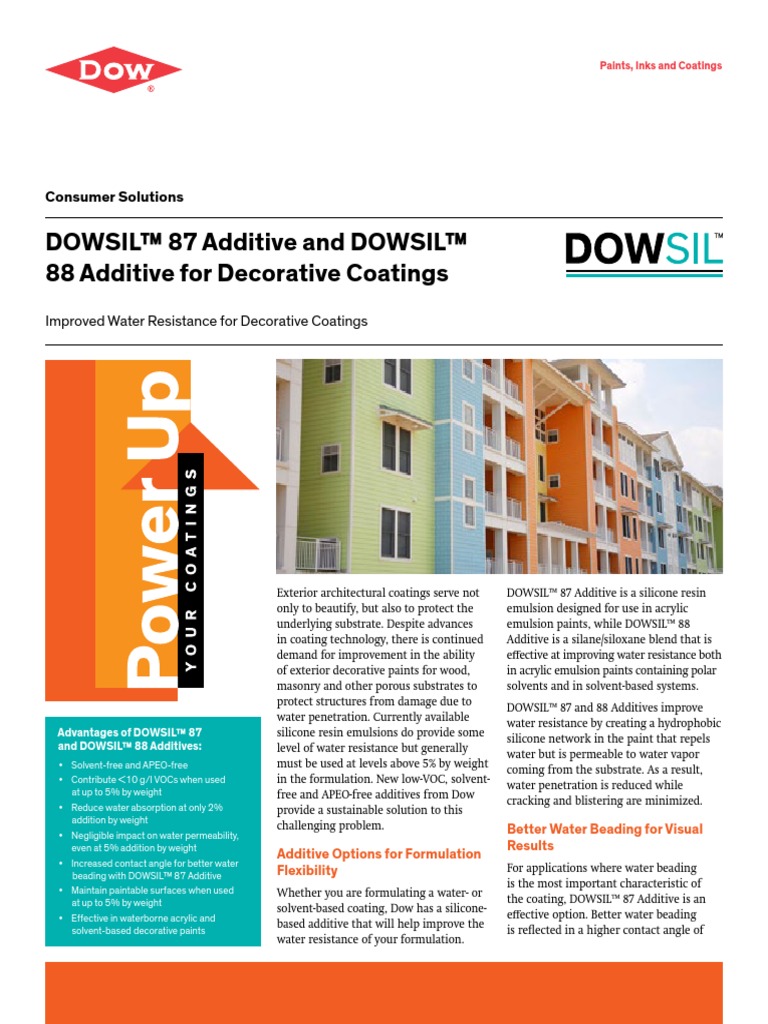 DOWSIL™ 87 Additive and DOWSIL™ 88 Additive For Decorative Coatings ...