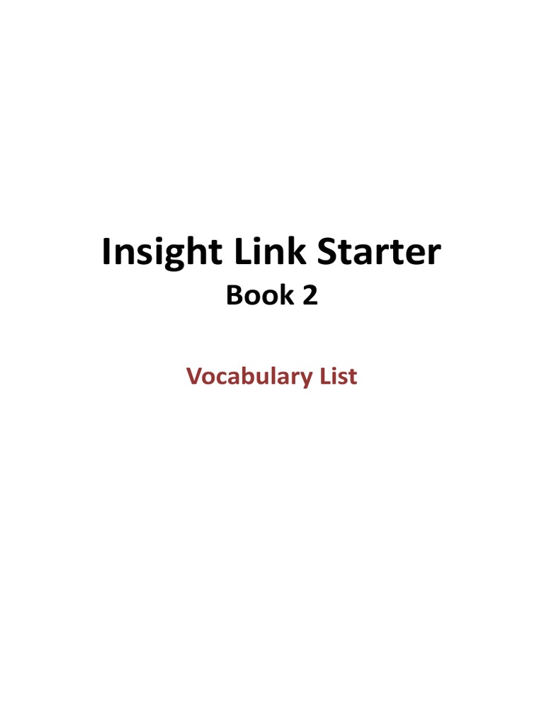 Insight Link Starter 2 - Word Test - 철자 쓰기 | PDF