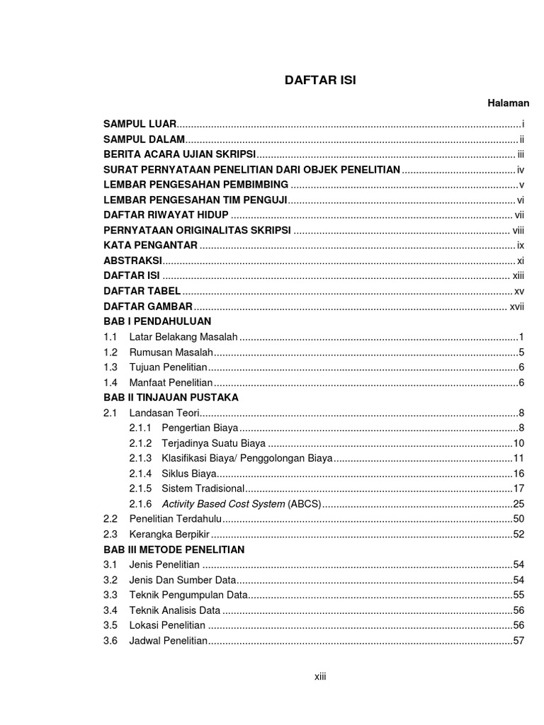 Skripsi Akuntansi Metode Activity Based Costing | PDF