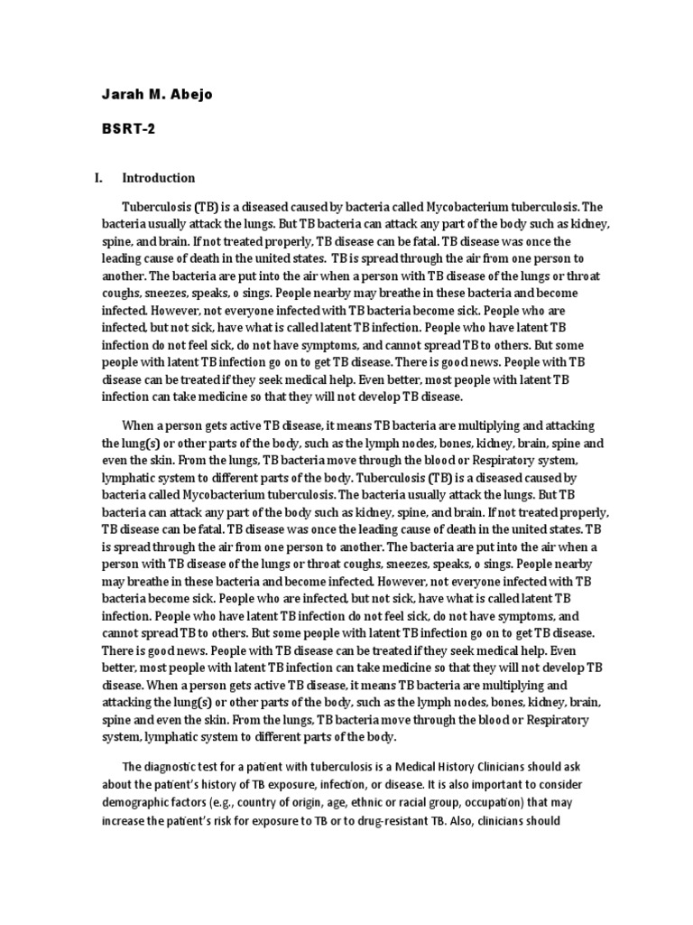 Case Study Tuberculosis | PDF | Tuberculosis | Immunology