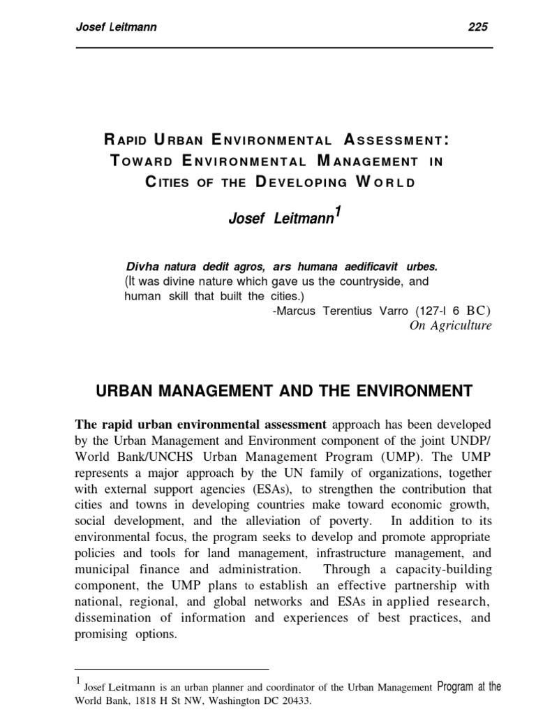 Rapid Urban Environmental Assessment | PDF