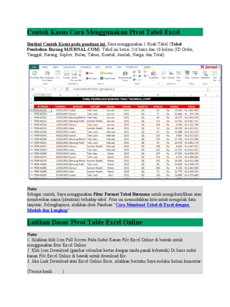 Panduan Lengkap Pivot Tabel Excel | PDF | Bisnis | Pengelolaan Keuangan ...