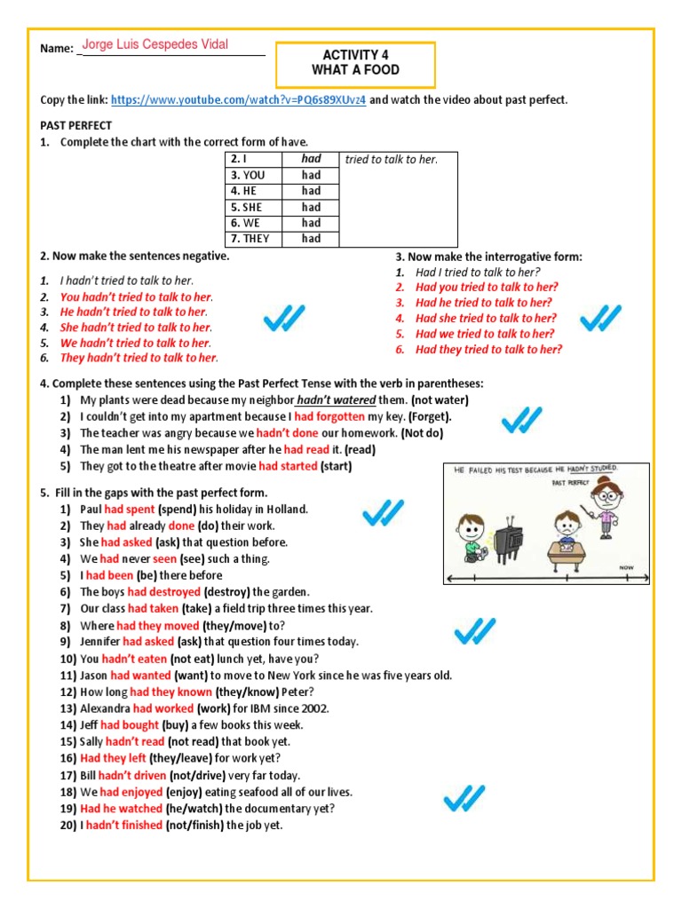 Past Perfect Practice Guide | PDF | Linguistics | Grammar